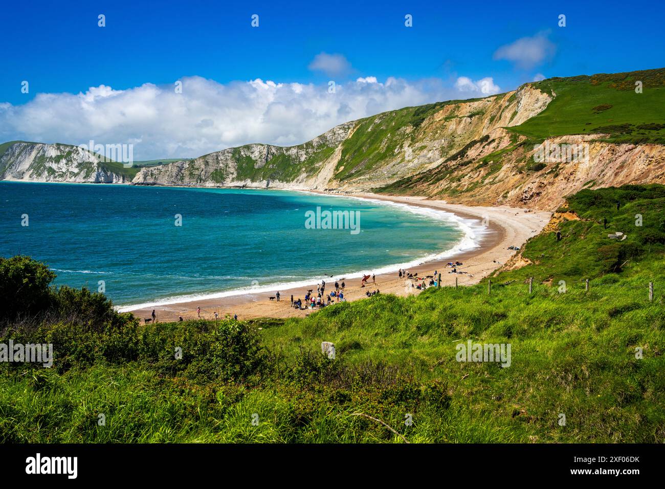 Worbarrow Bay on the Lulworth Ranges near the abandoned Tyneham Village ...