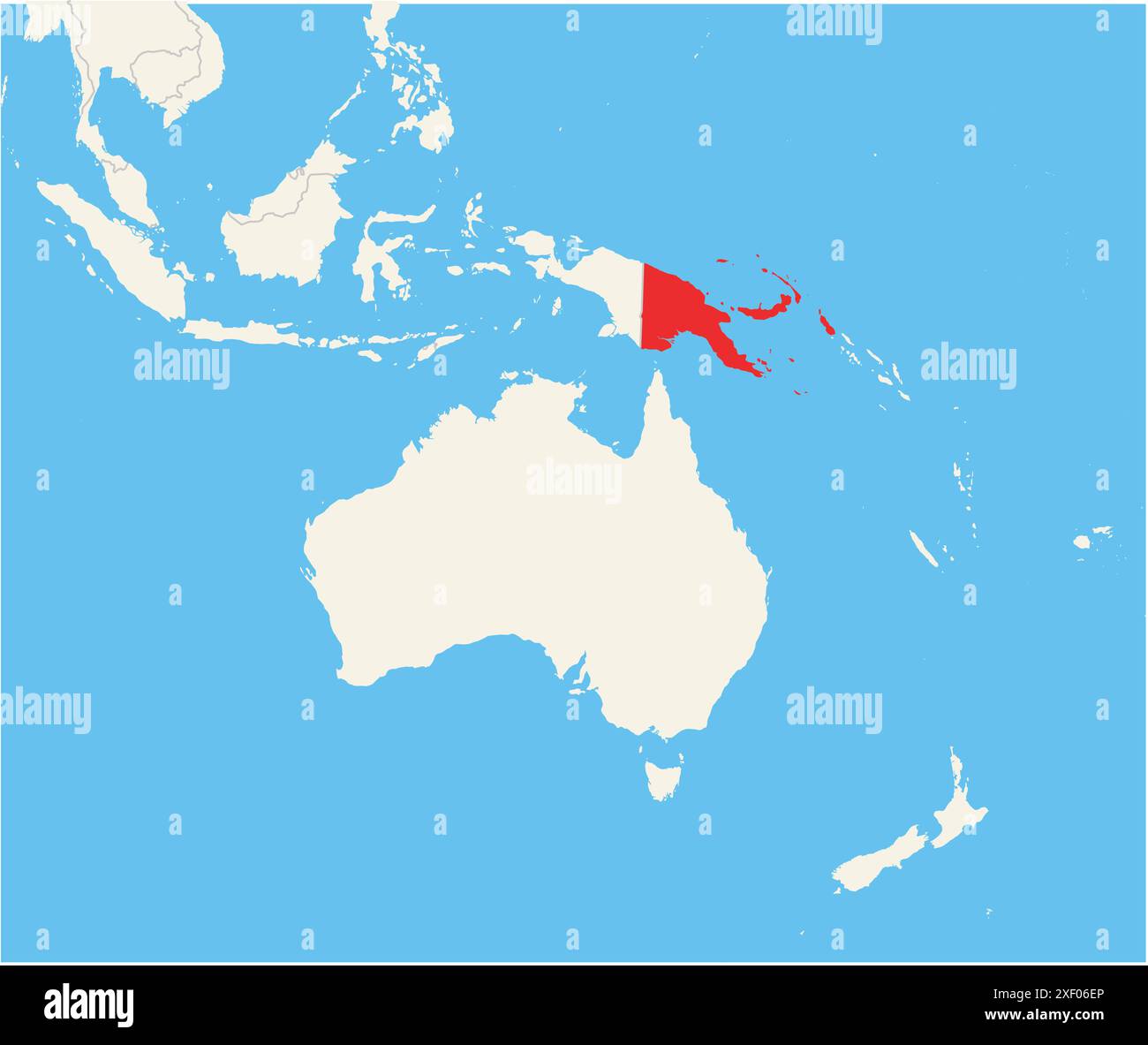 Locator map showing the location of the country Papua New Guinea in ...