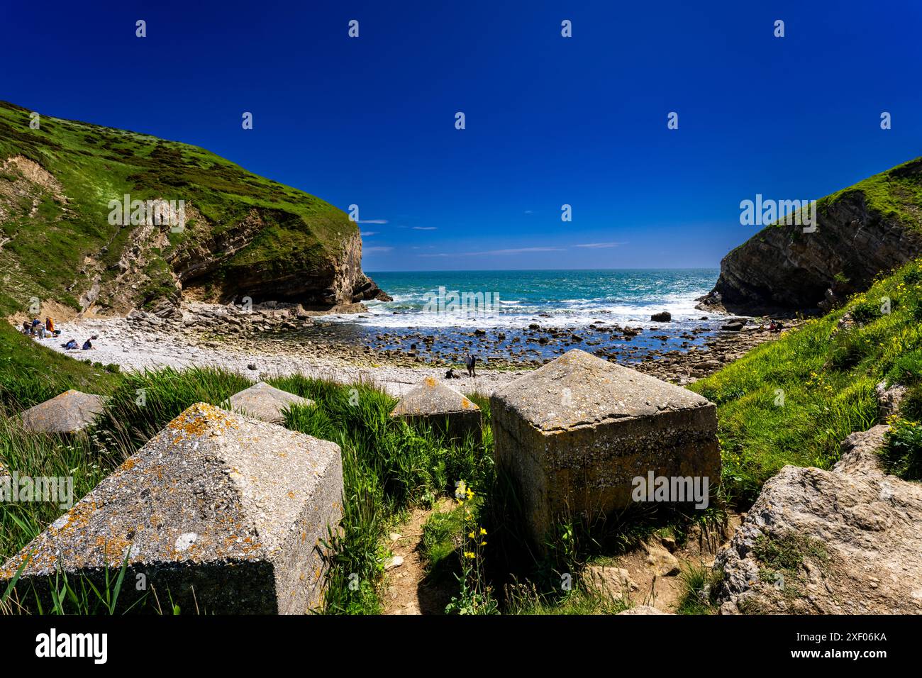 Pondfield Cove on the Lulworth Ranges near the abandoned Tyneham ...