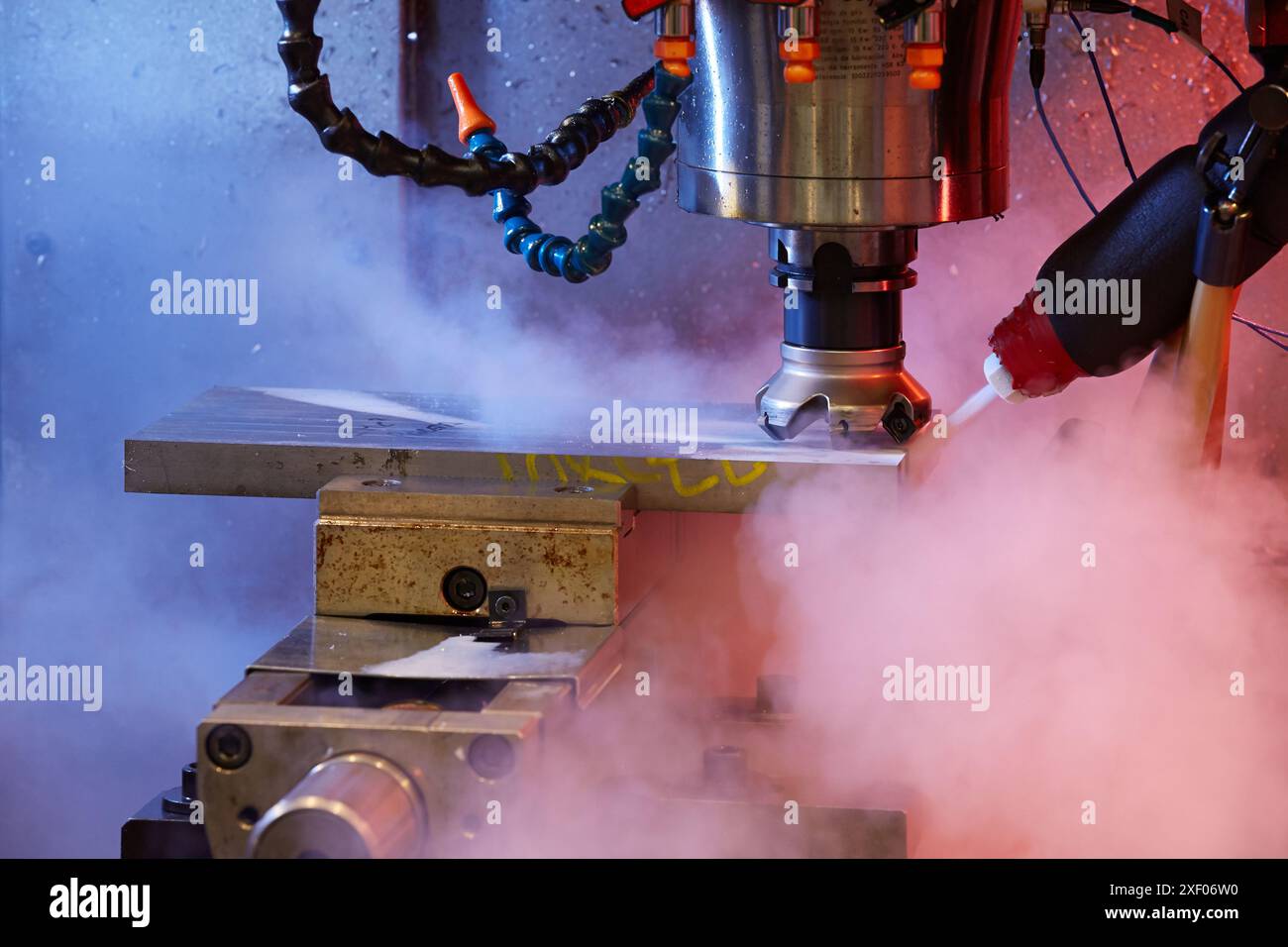 Cryogenic machining. Increases the life of the cutting tool and double the material removal rate ...