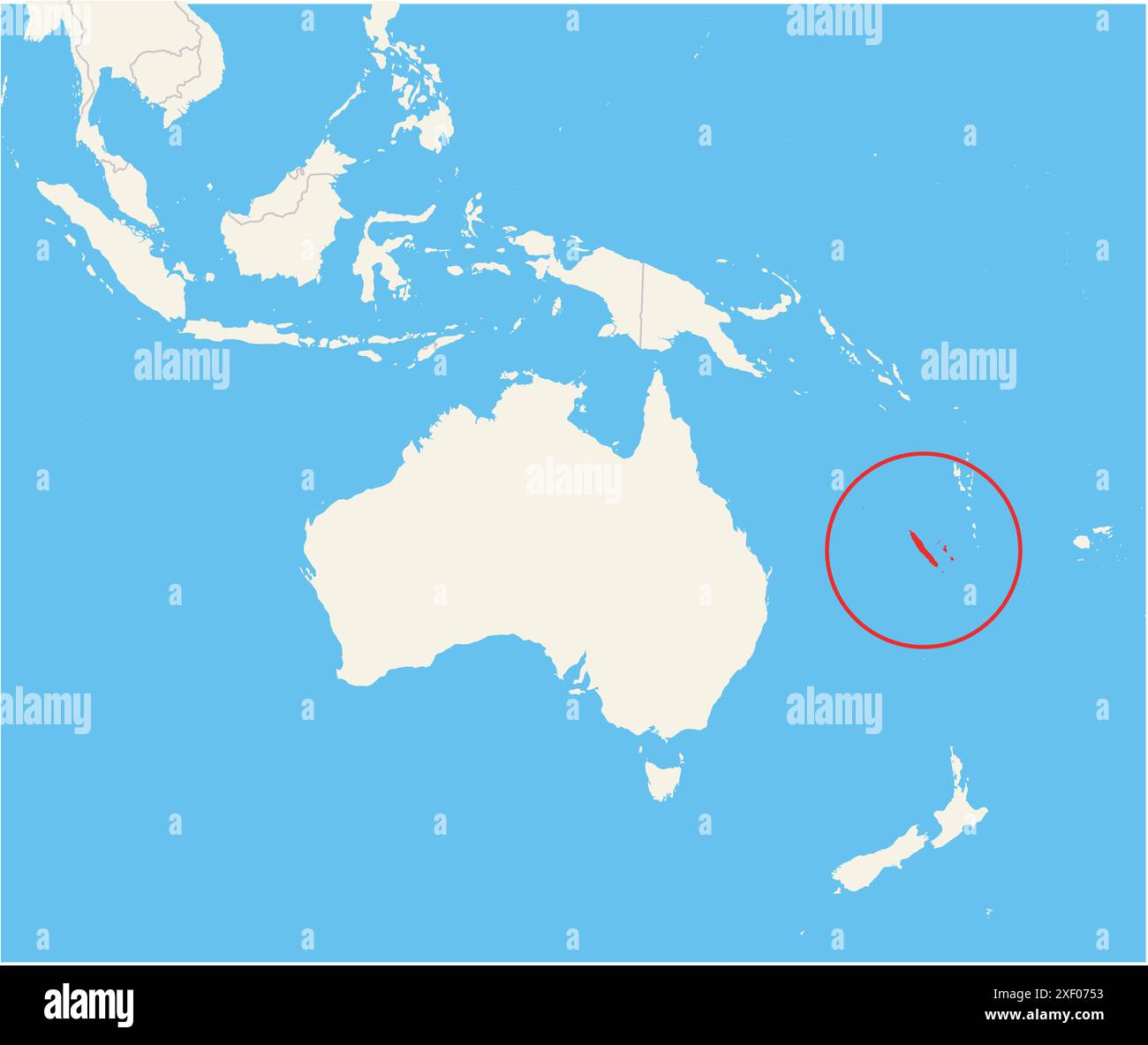 Locator map showing the location of the country New Caledonia in ...