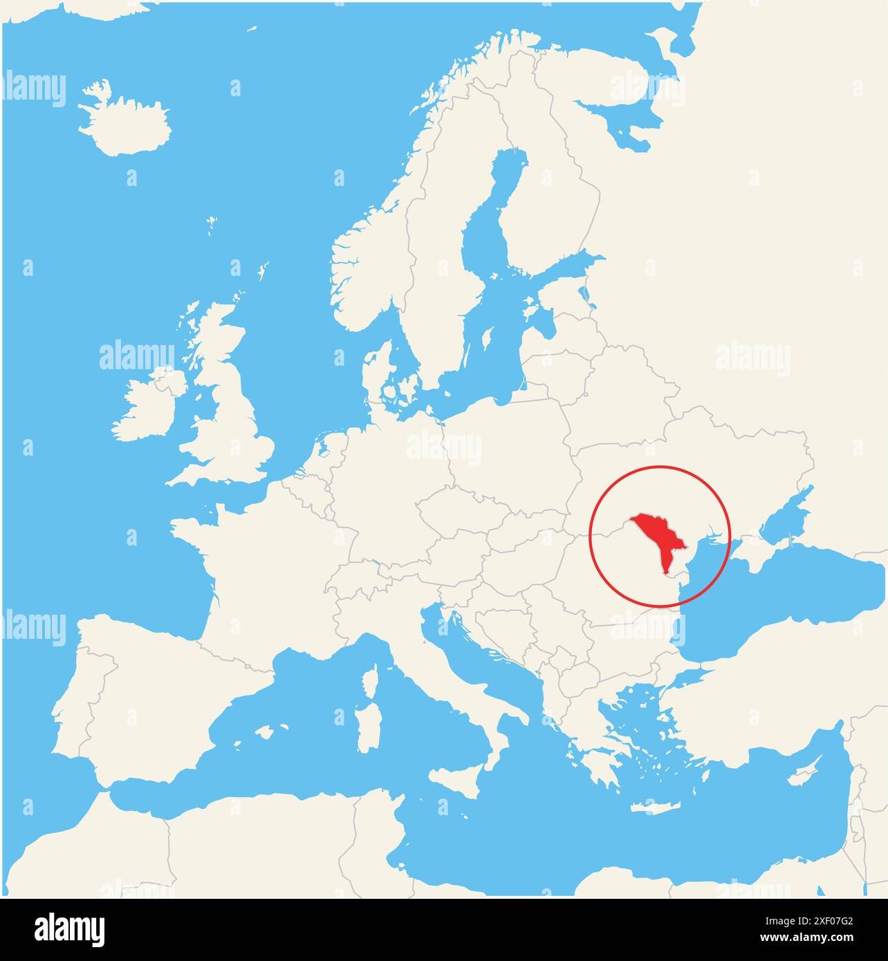 Locator map showing the location of the country Moldova in Europe. The ...