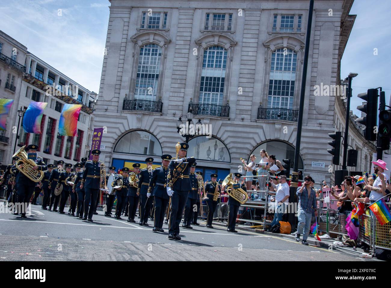 London, UK. 29th June, 2024. The military marches in the Pride Parade ...