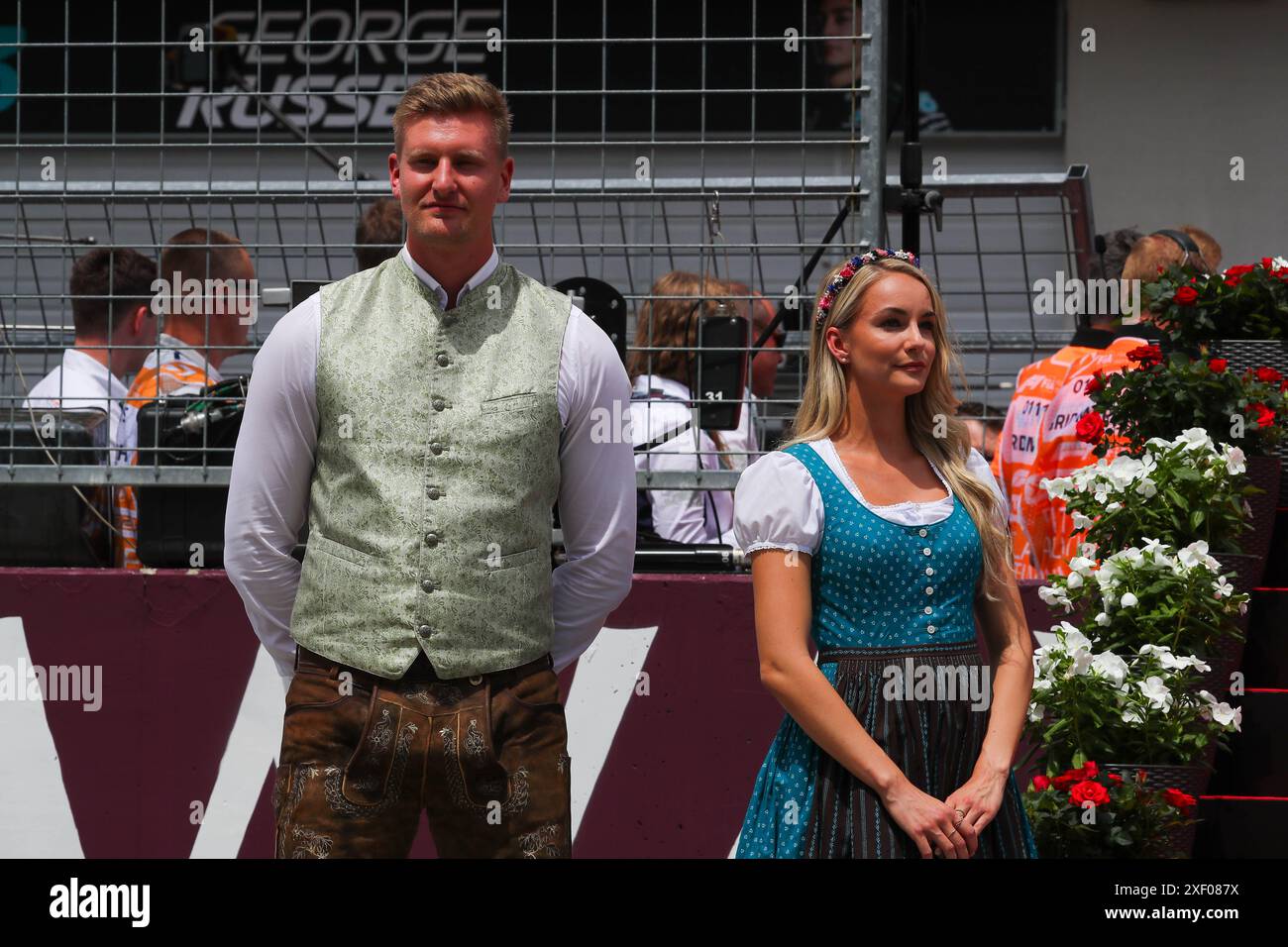girls and boy with Austria's traditional dresses during Race day of ...