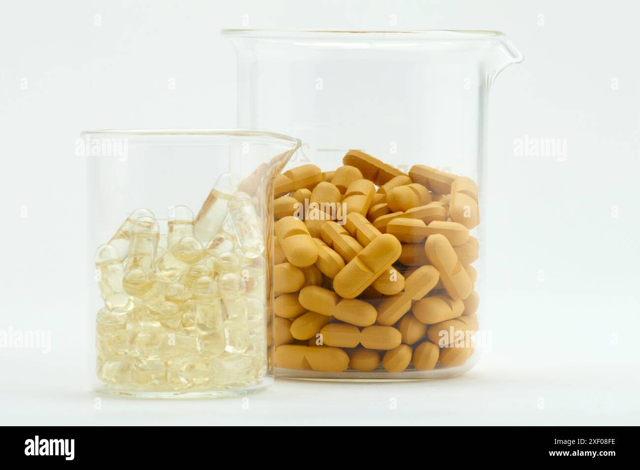 Samples of capsules and tablets, Generic drugs, Pharmaceutical plant ...