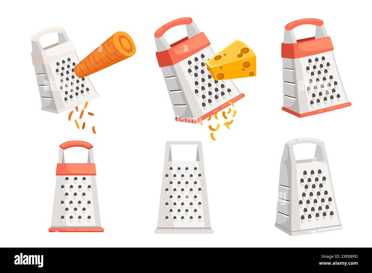 Steel Graters Collection Vector Illustration Isolated On White Background Stock Vector Image