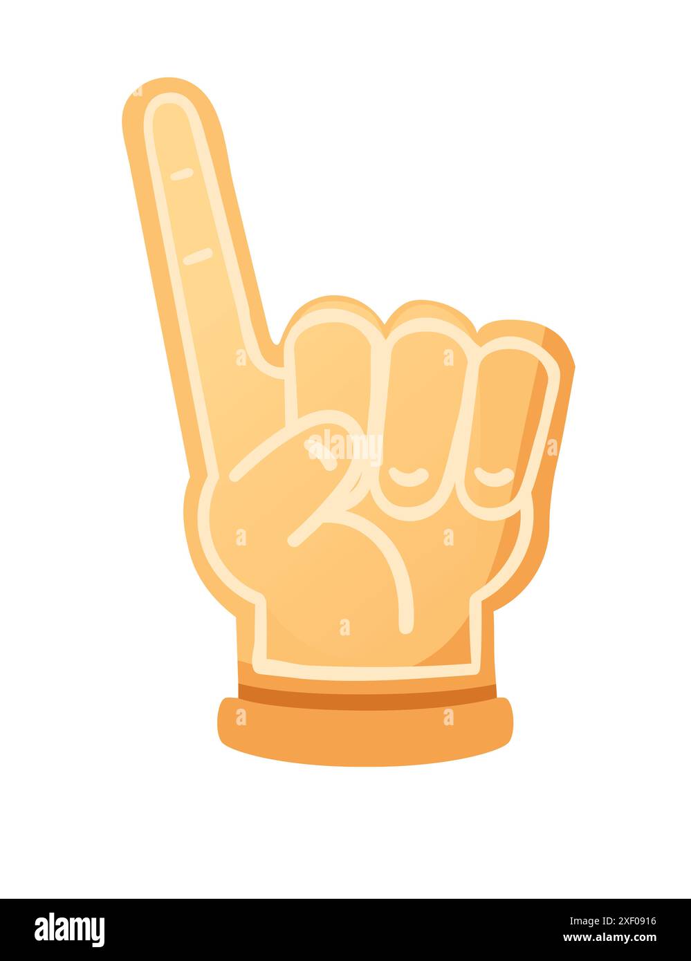 Gesture foam hand glove with fingers, yellow color supporter accessory ...