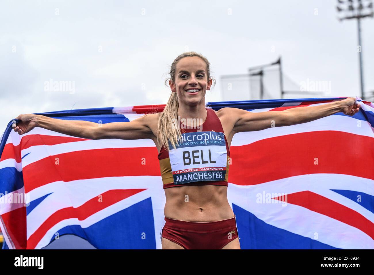 Georgia Bell wins the women’s 1500m final during the Microplus UK ...