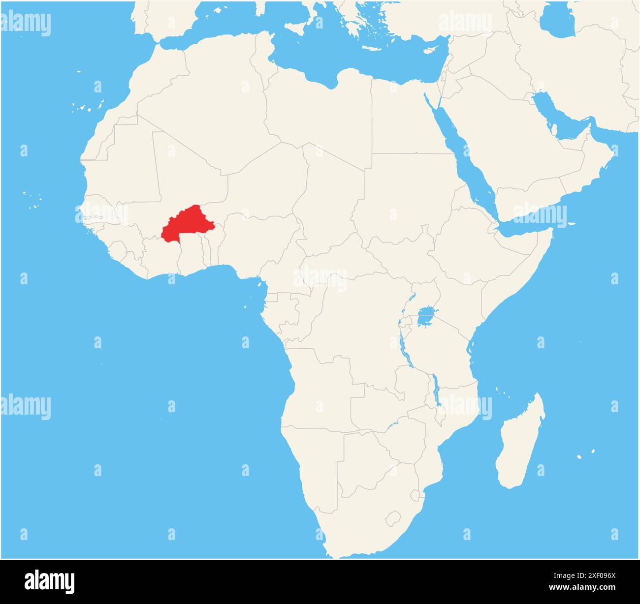 Burkina Faso Africa Map Africa Map Burkina Faso Stock Photo, Picture