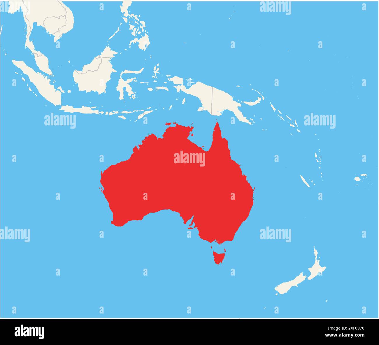 Locator map showing the location of the country Australia in Australia ...