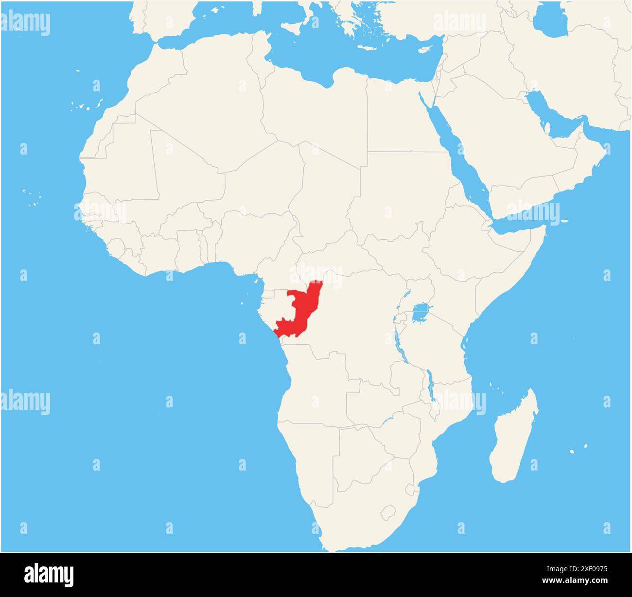 Locator map showing the location of the country Republic Of The Congo ...