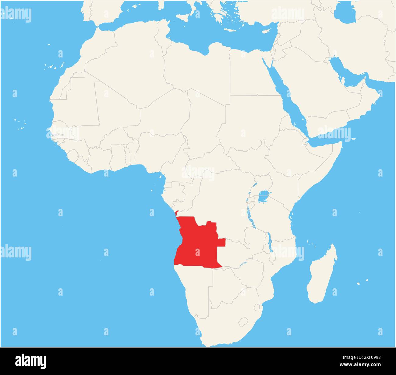 Map angola highlighted in red Stock Vector Images - Alamy