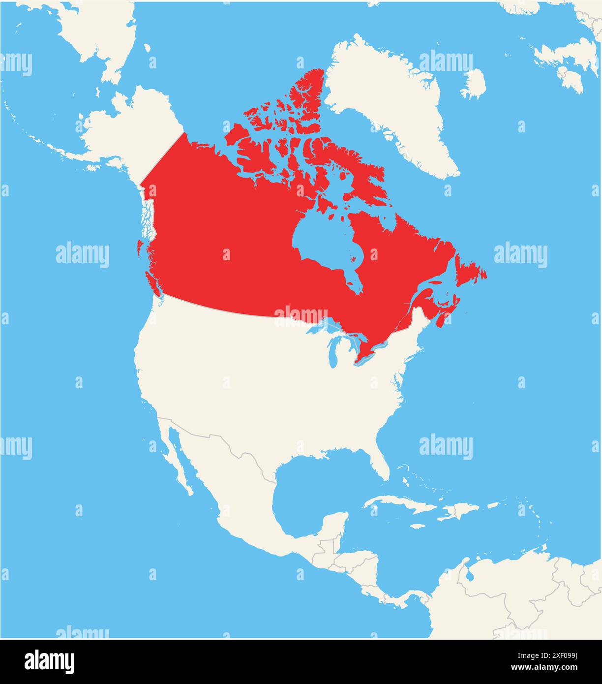Locator map showing the location of the country Canada in North America ...
