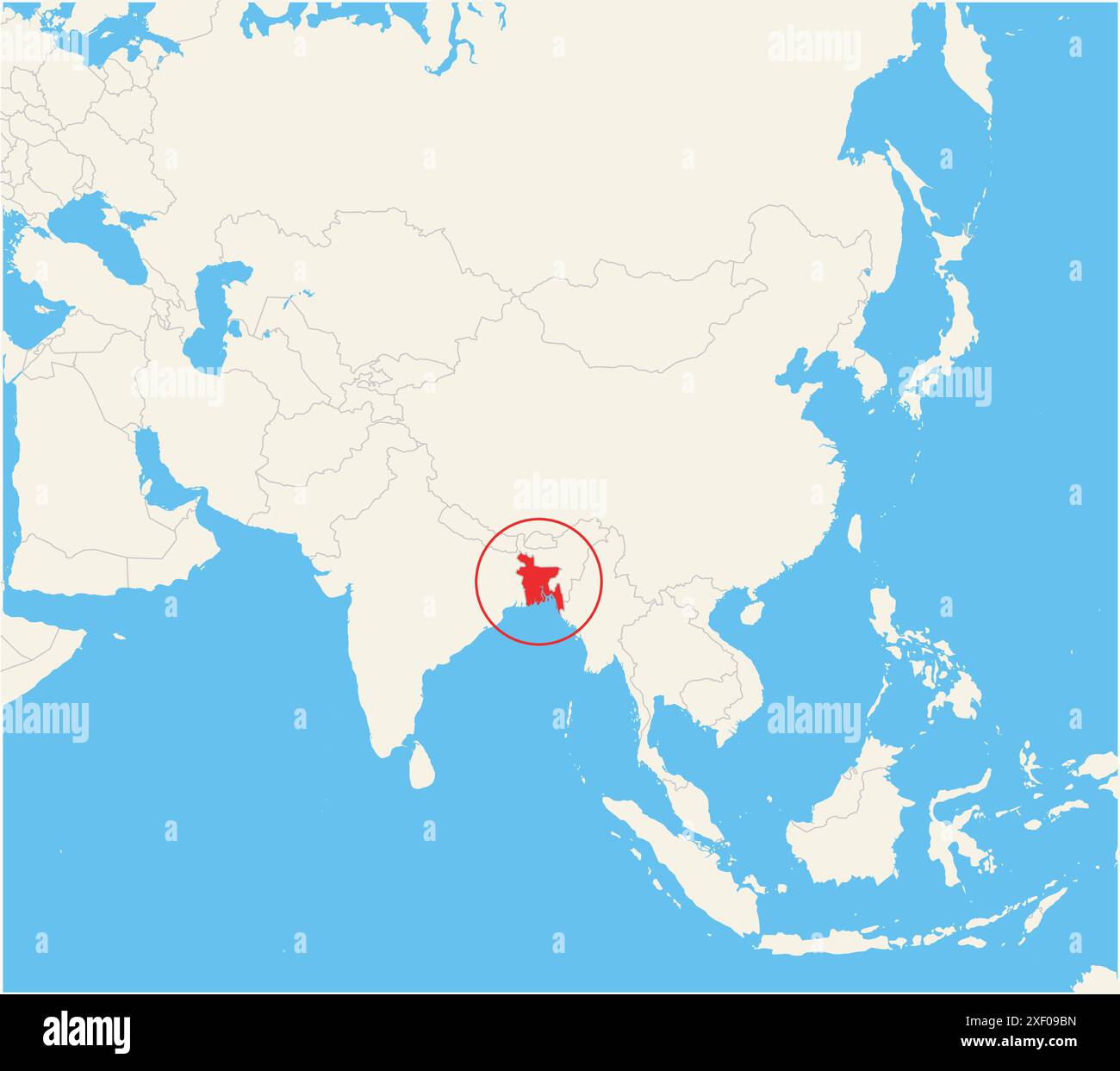 Bangladesh highlighted in world map Stock Vector Images - Alamy