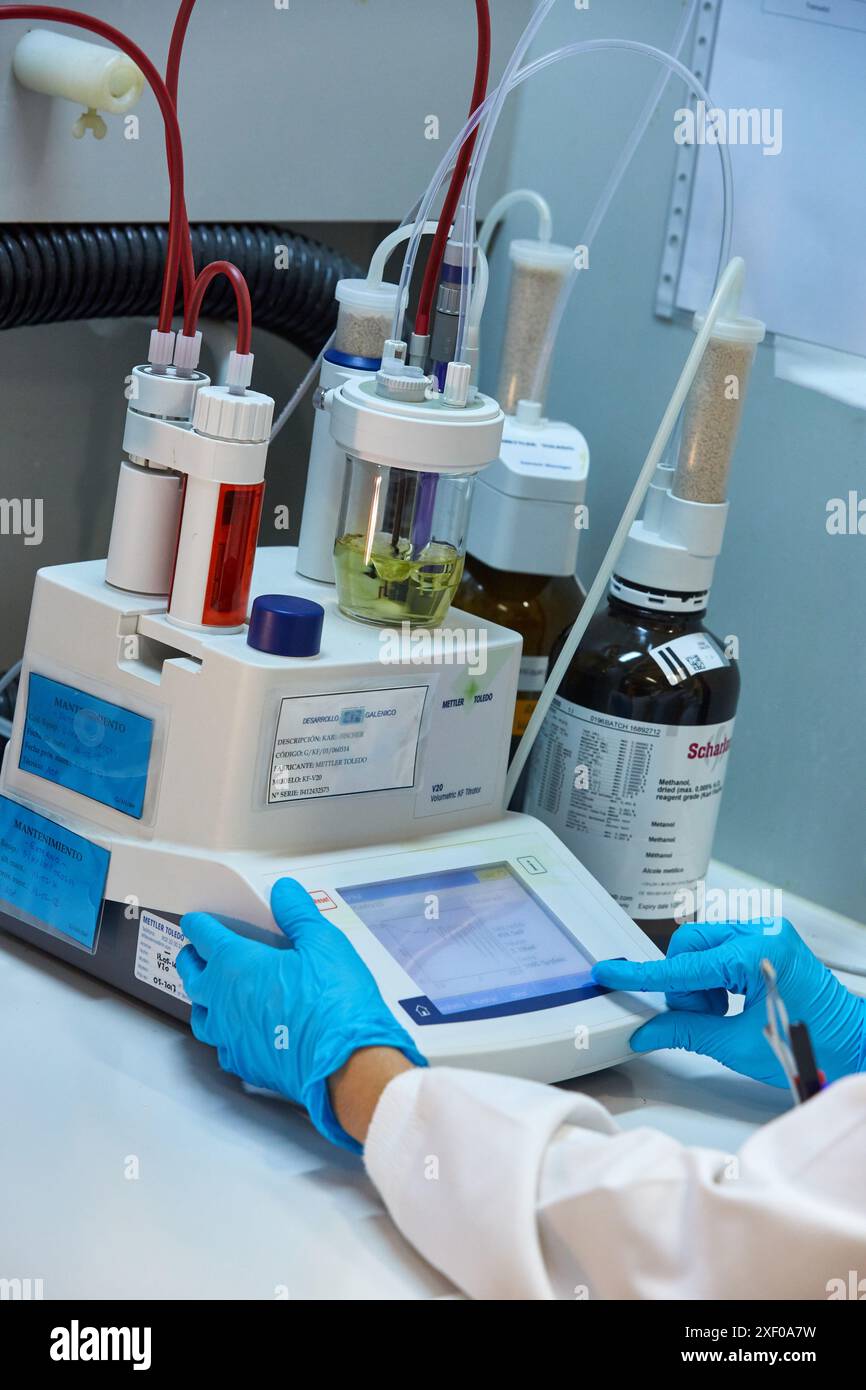 Volumetric Karl Fischer titrator. Pharmaceutical Development Laboratory ...