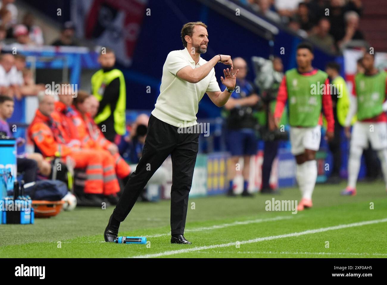 England manager Gareth Southgate gestures on the touchline during the ...
