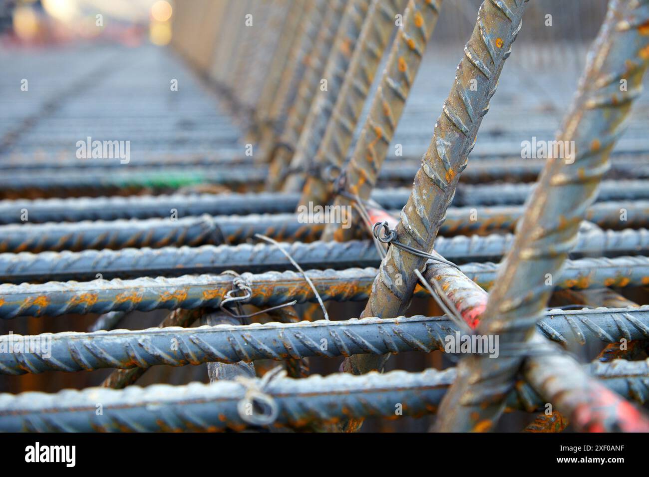 Reinforcing steel bars for concrete formwork, Construction of footings ...
