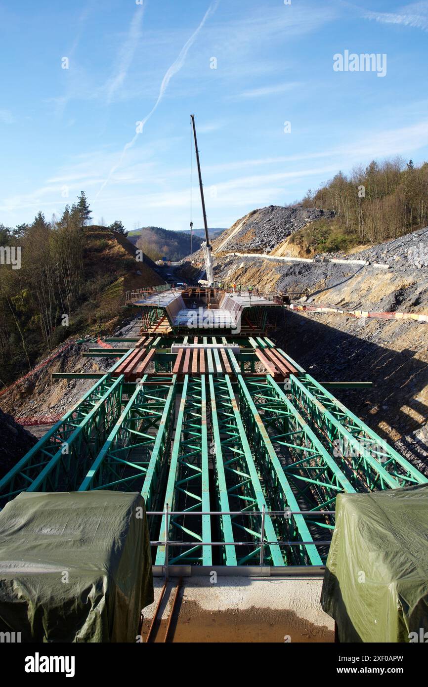 Construction of viaduct, Works of the new railway platform in the ...