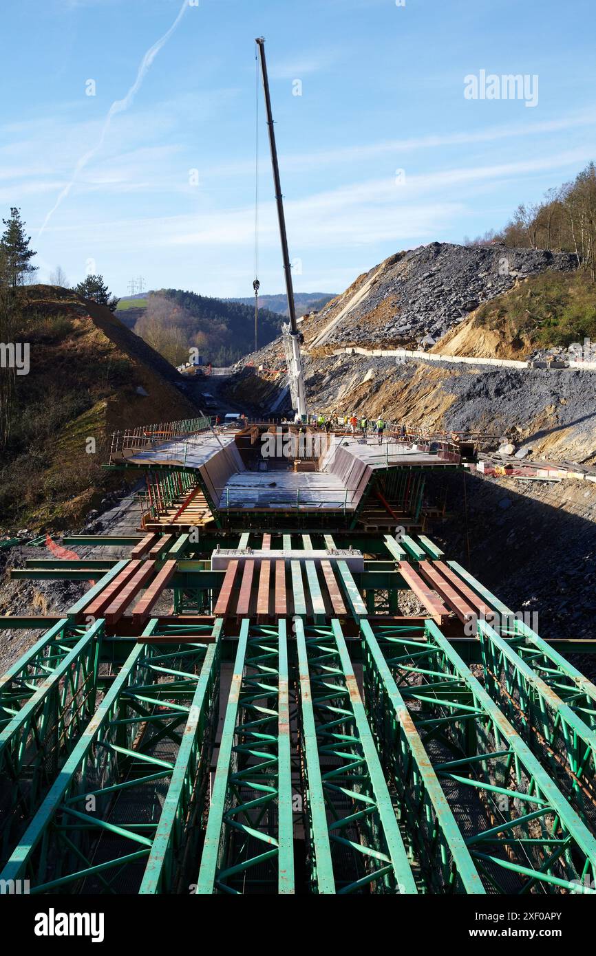 Construction of viaduct, Works of the new railway platform in the ...