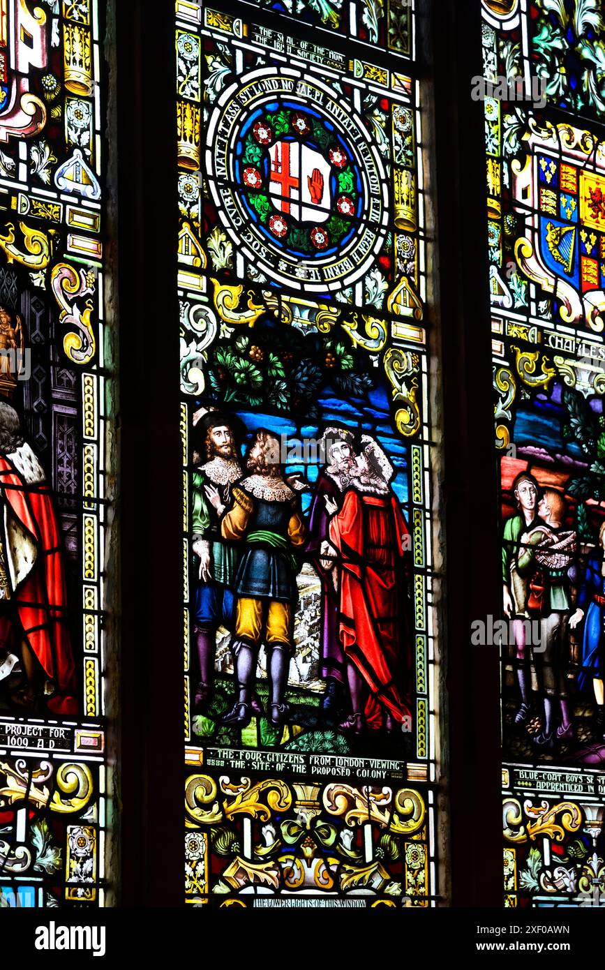 Stained Glass Windows Guildhall Derry Stock Photo - Alamy