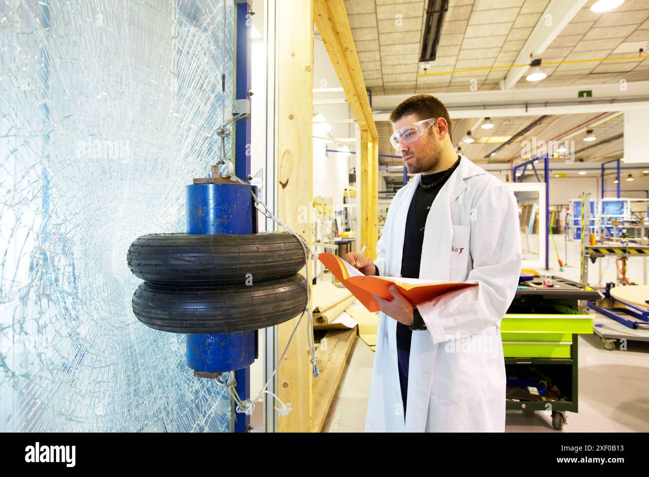 Impact test on glass, material homologation, Technology Research Center ...
