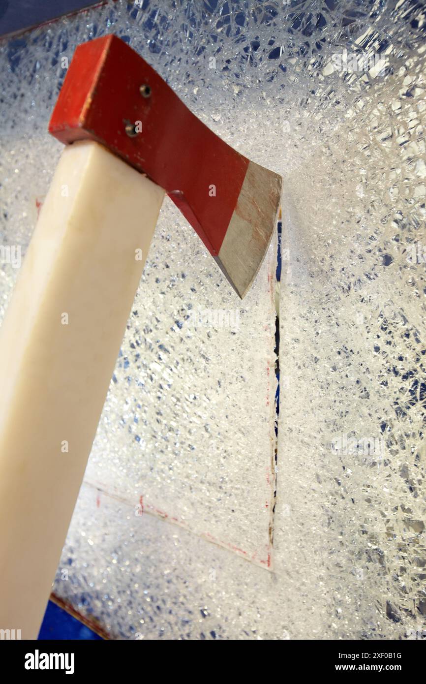 Axe impact to determinate resistance and rupture point of safety ...