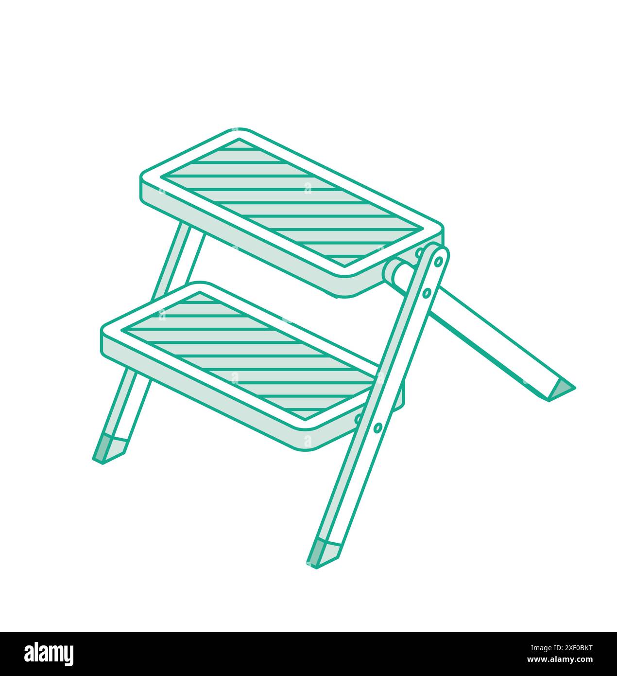 Isometric ladder. Metallic household steps. Vector illustration. Ladder ...