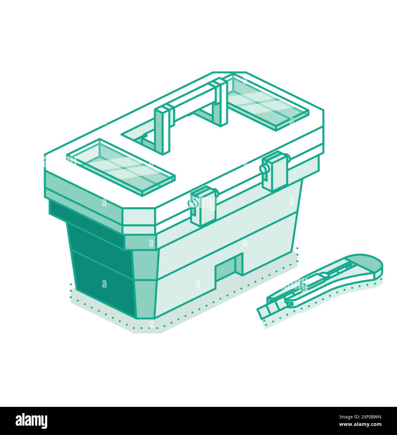 Isometric tool box isolated on white background. Vector illustration ...