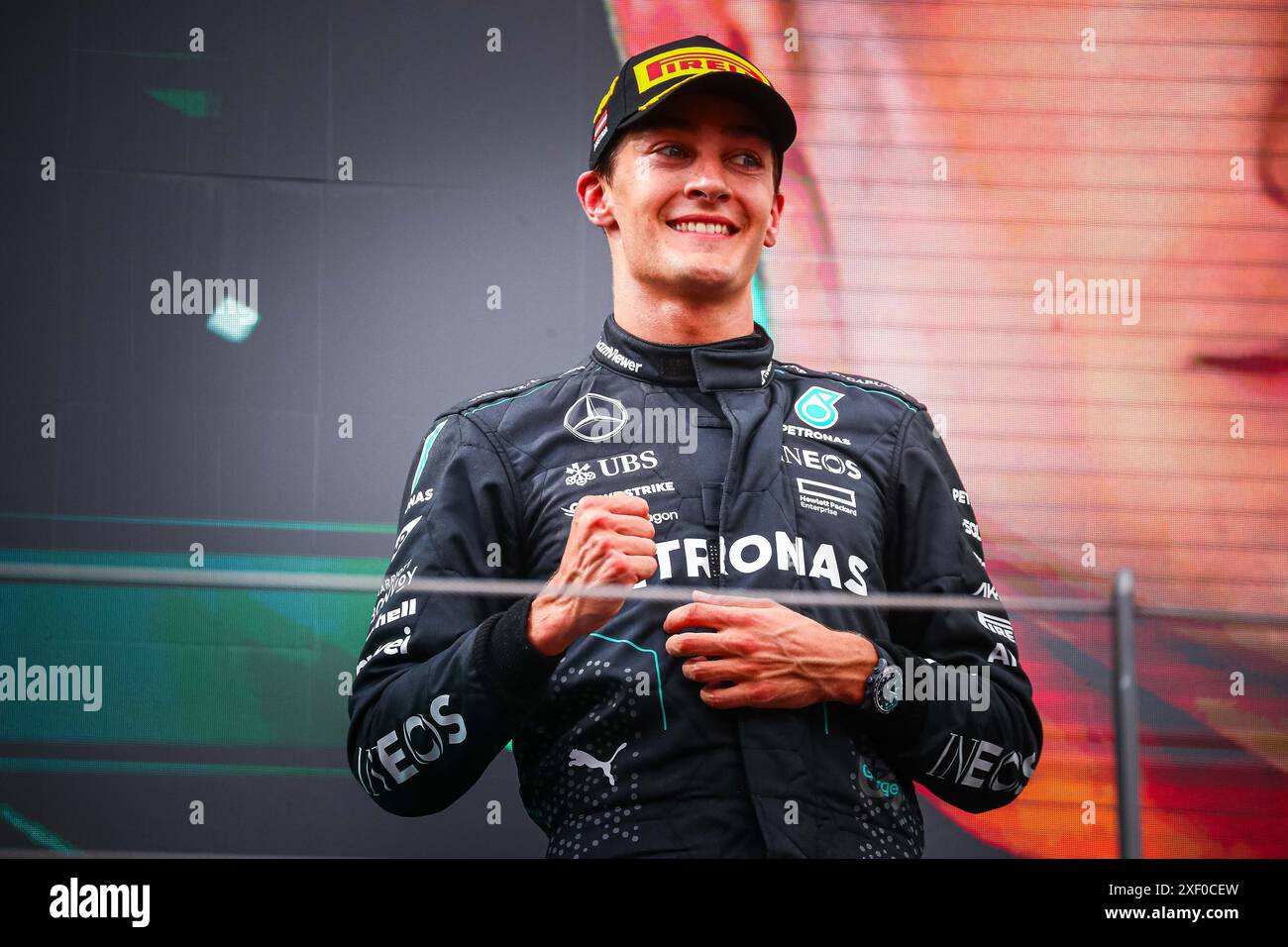 63 George Russell, (GRB) AMG Mercedes Ineos during the Austrian GP ...