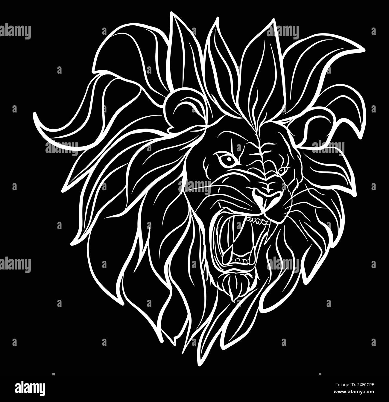 Angry lion head roaring showing its sharp teeth Stock Vector Image ...
