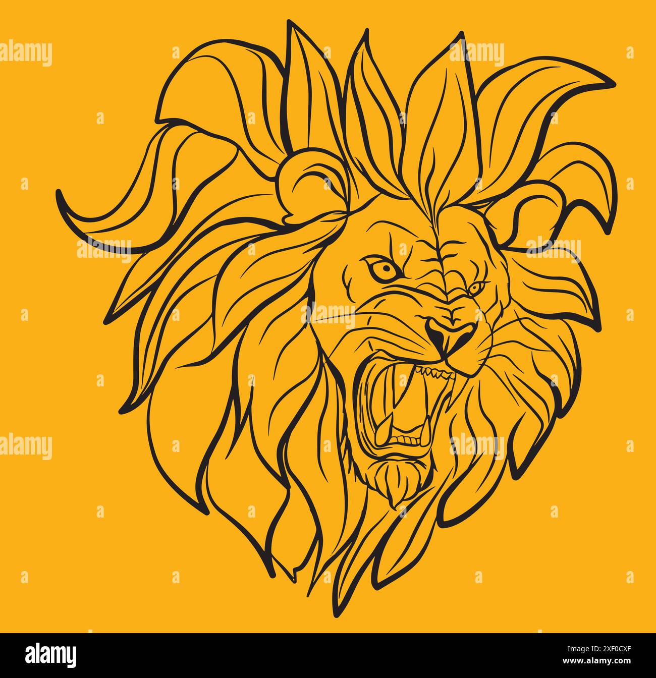 Angry lion head roaring showing its sharp teeth Stock Vector Image ...
