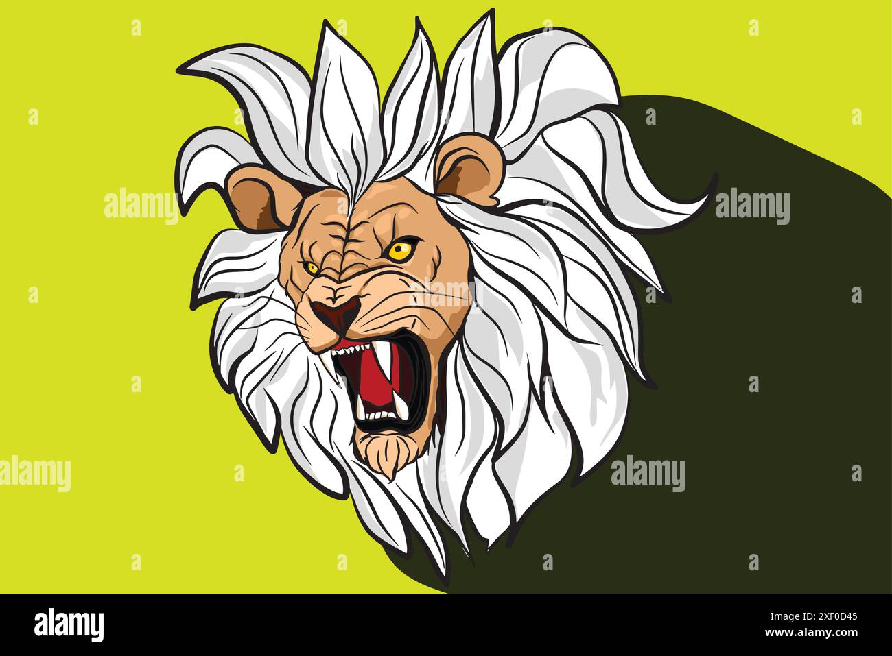 Angry lion head roaring showing its sharp teeth Stock Vector Image ...