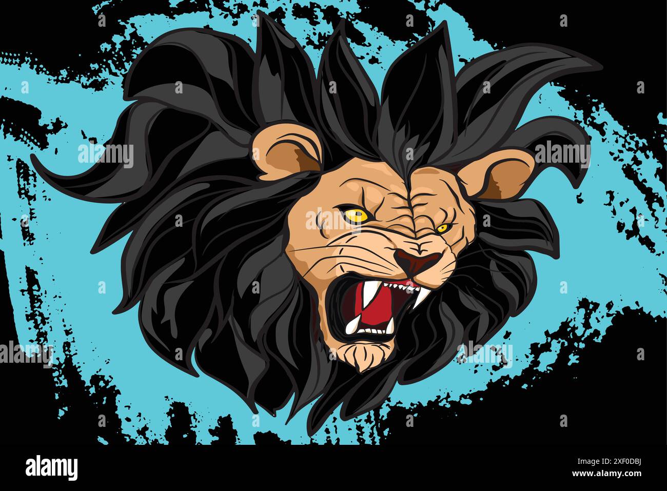 Angry lion head roaring showing its sharp teeth Stock Vector Image ...