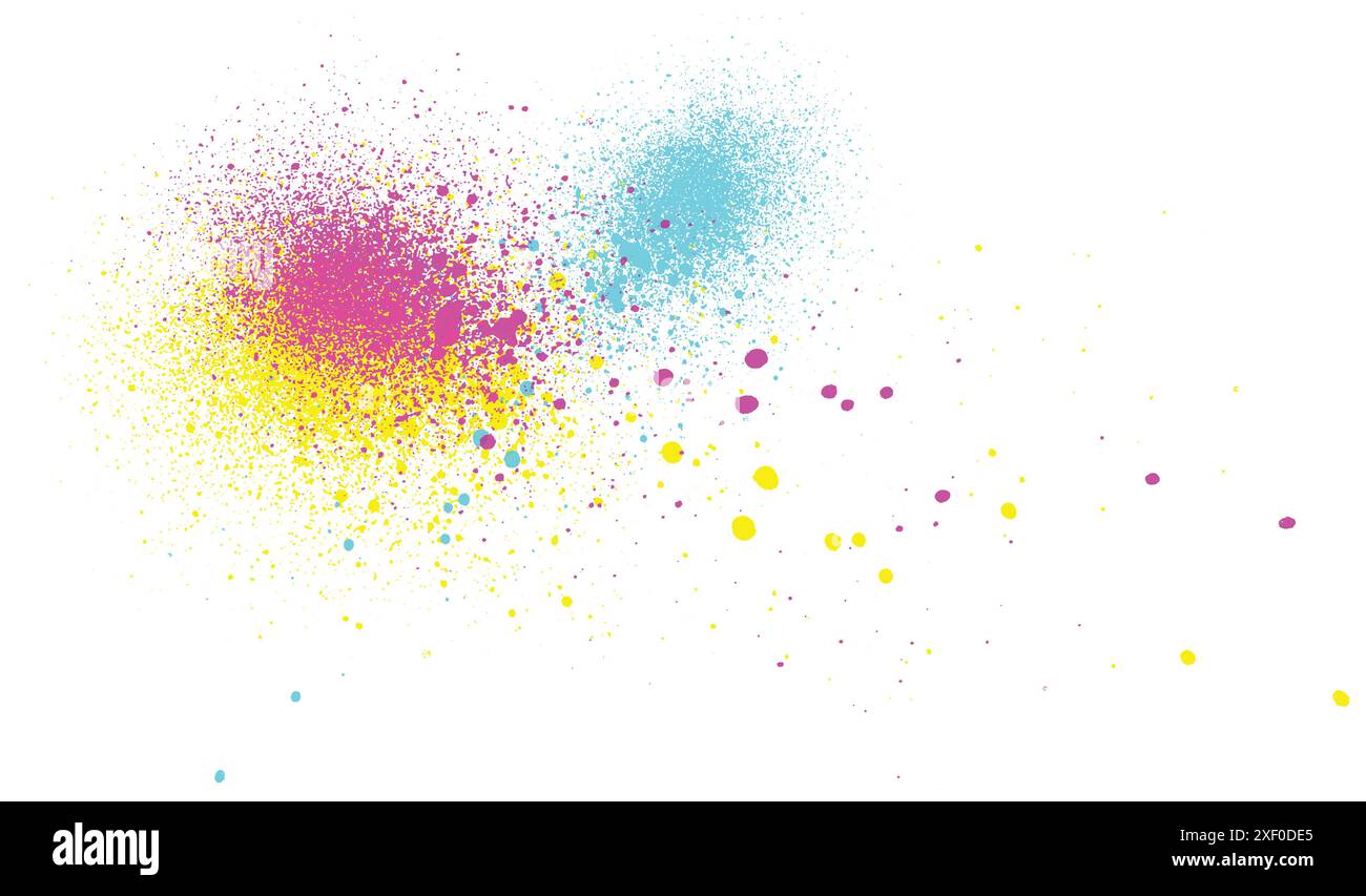 Cmyk color splashing on black background Stock Vector Image & Art - Alamy