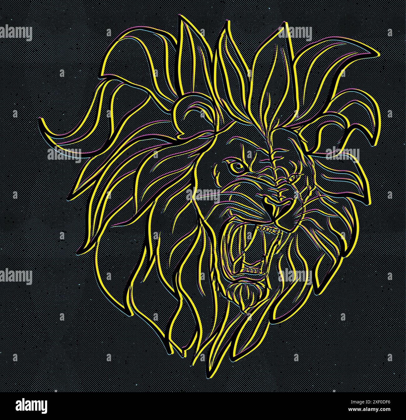 Angry lion head roaring showing its sharp teeth Stock Vector Image ...