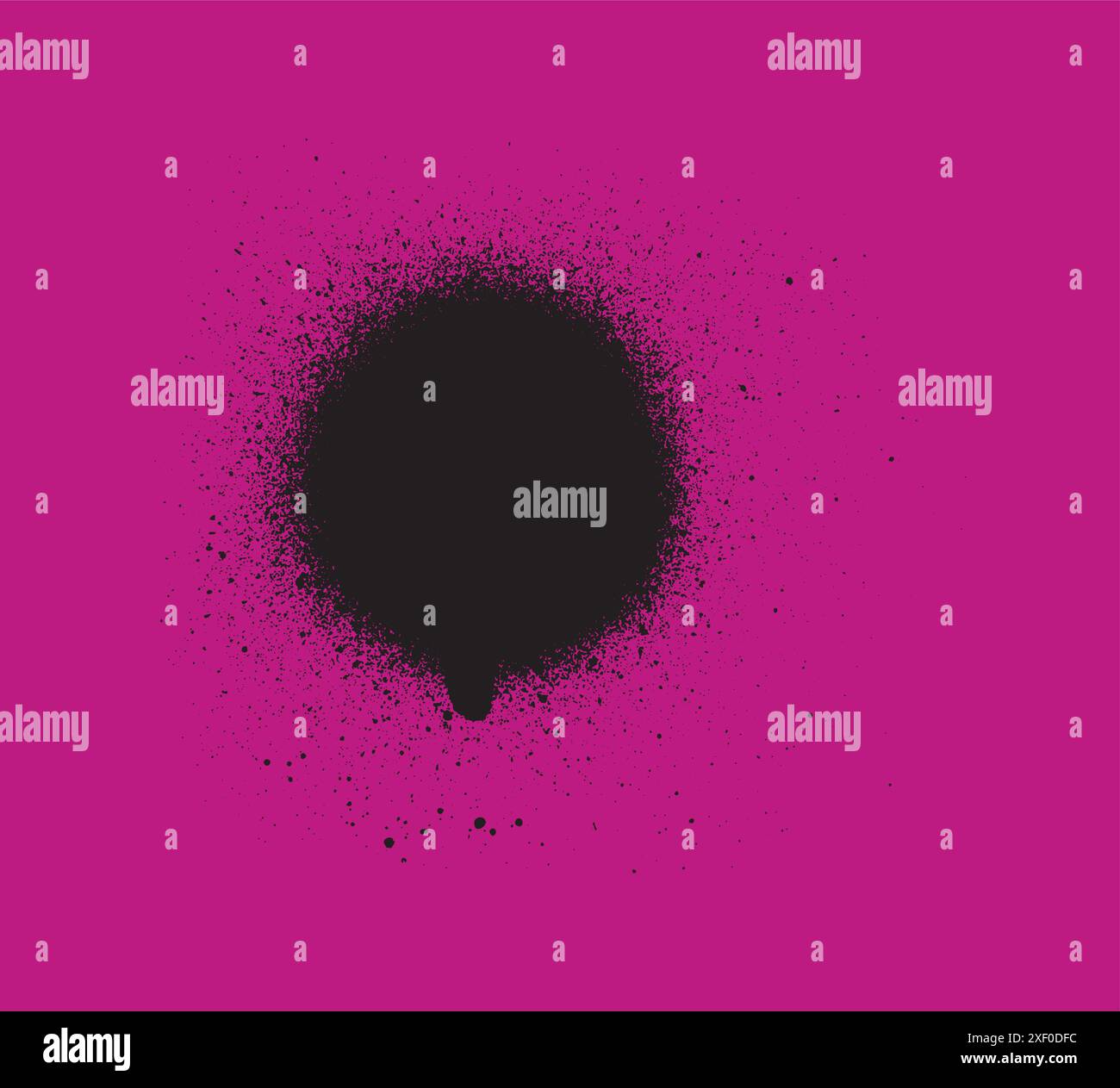 Black spray paint circle with dripping effect on white background Stock ...