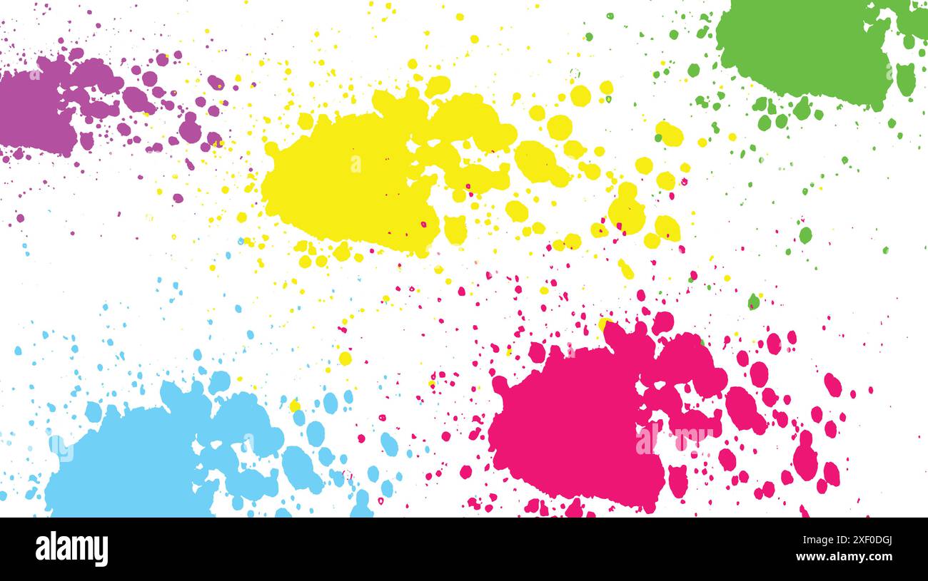 Colorful paint splattering on black background Stock Vector Image & Art ...