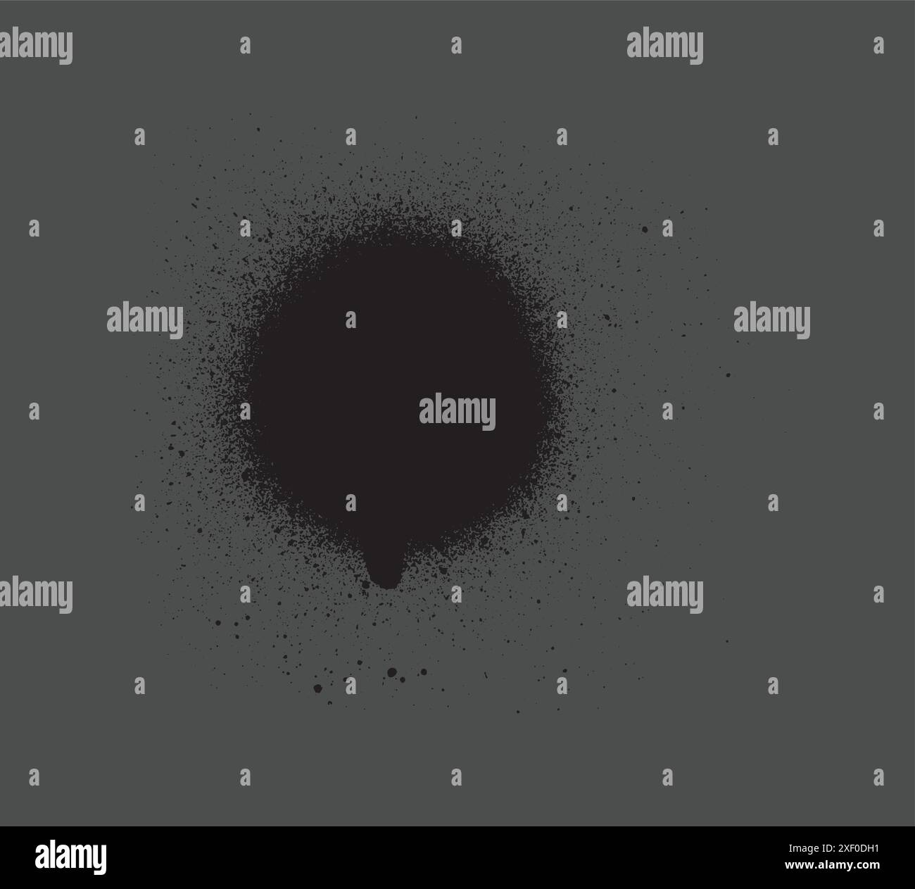 Black spray paint circle with dripping effect on white background Stock ...