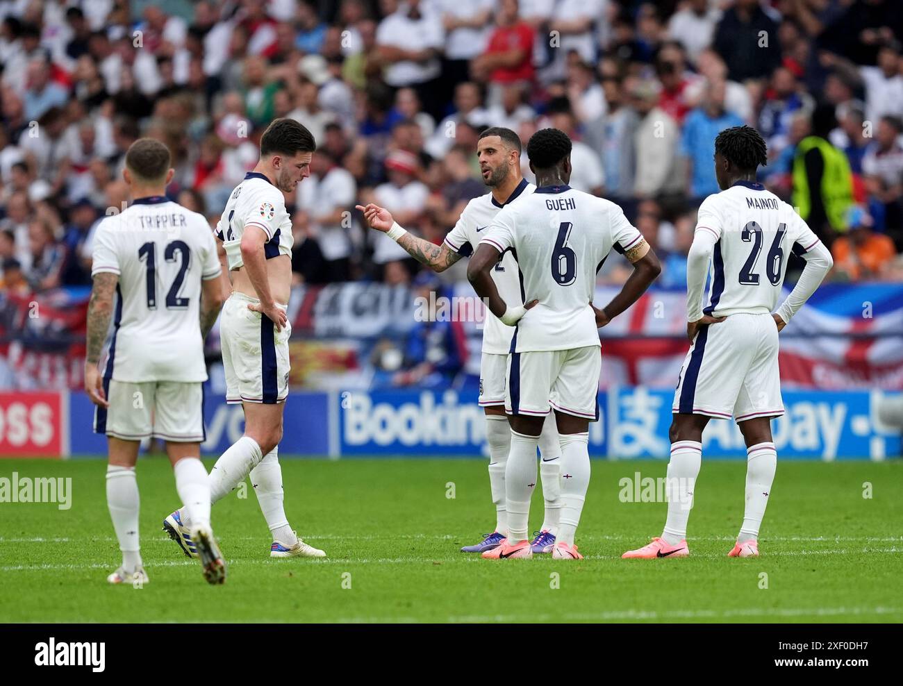 (left to right) England's Kieran Trippier, Declan Rice, Kyle Walker ...