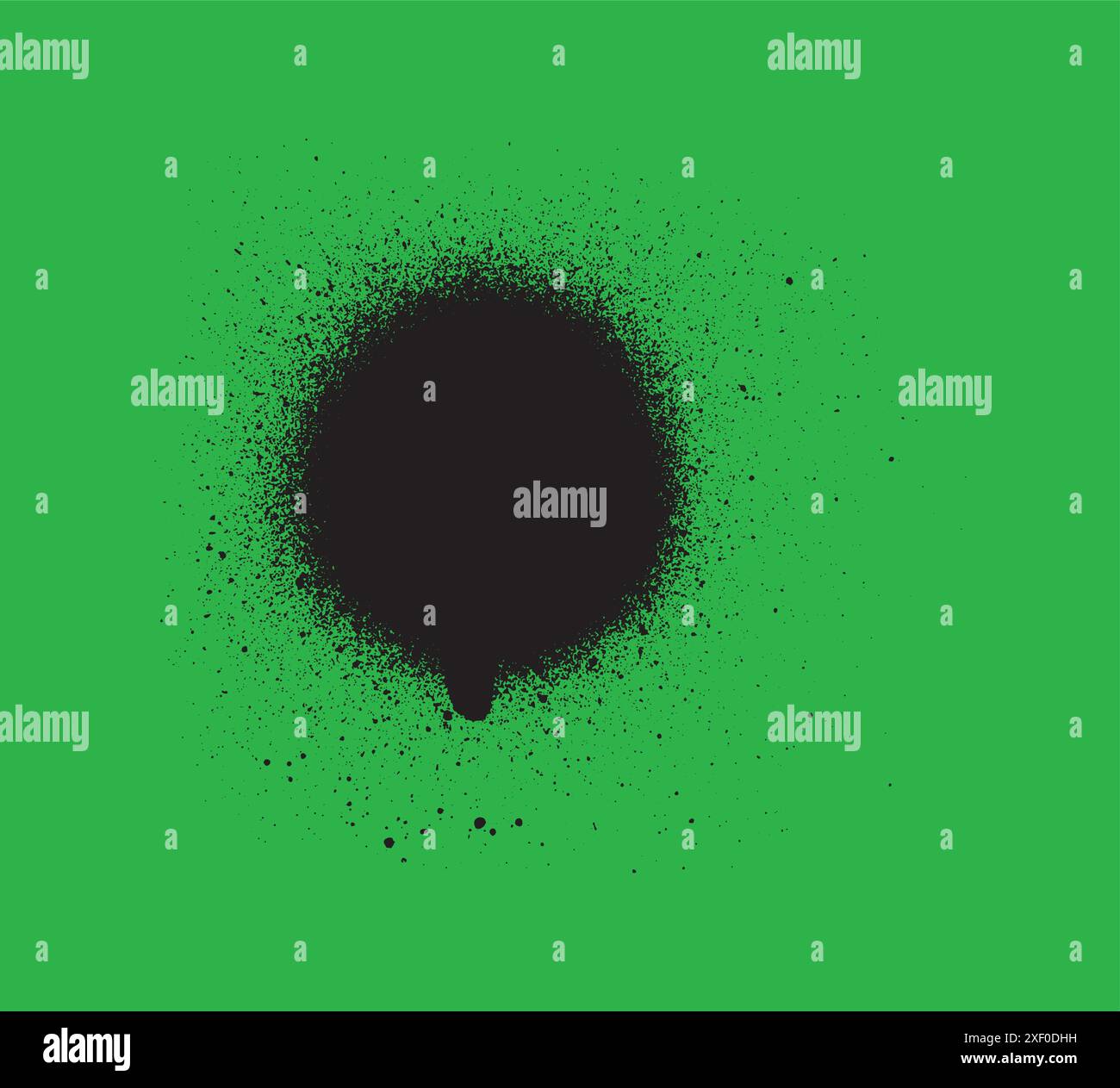 Black spray paint circle with dripping effect on white background Stock ...