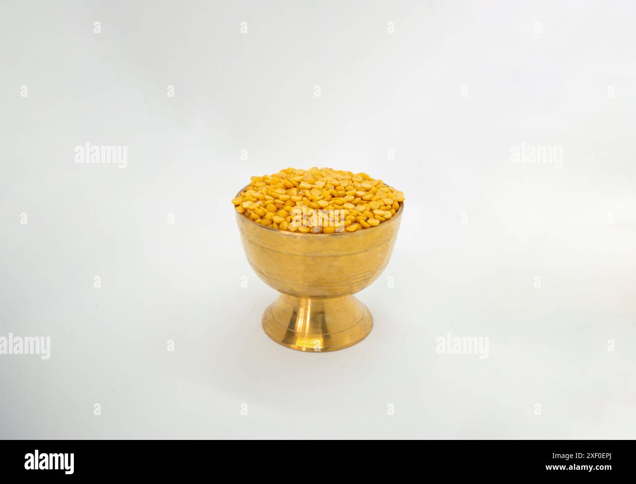 A Bowl of urad rahar dal Pigeon pea lentil beans isolated in a white ...