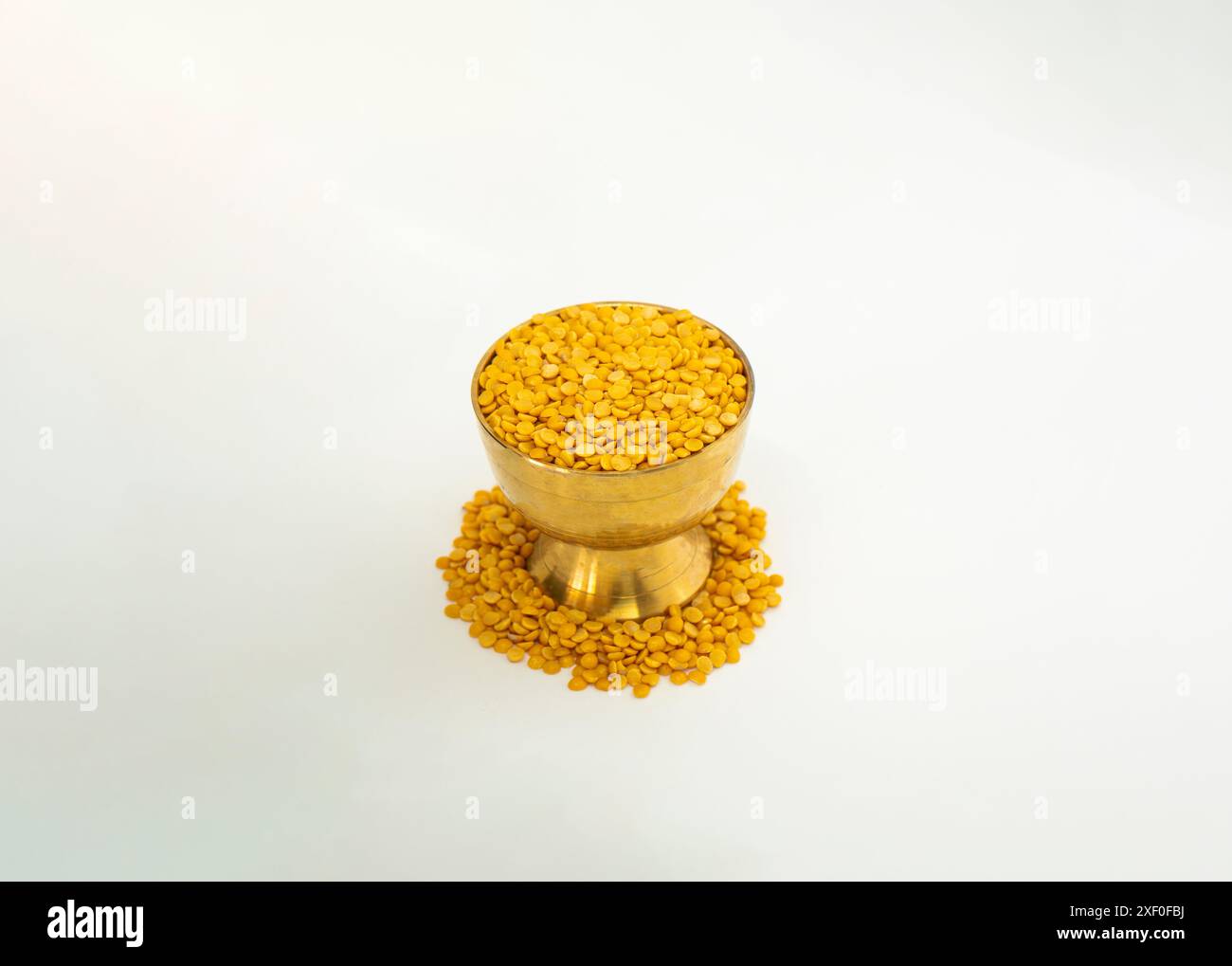 A Bowl of urad rahar dal Pigeon pea lentil beans isolated in a white ...