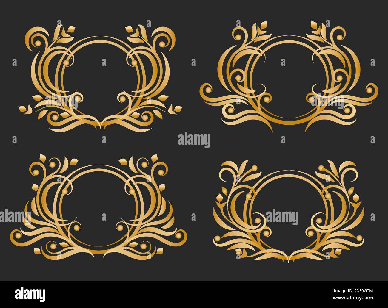 Circle monogram border hi-res stock photography and images - Alamy