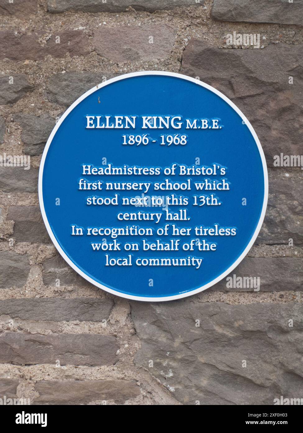 Ellen King M.B.E blue plaque Stock Photo - Alamy