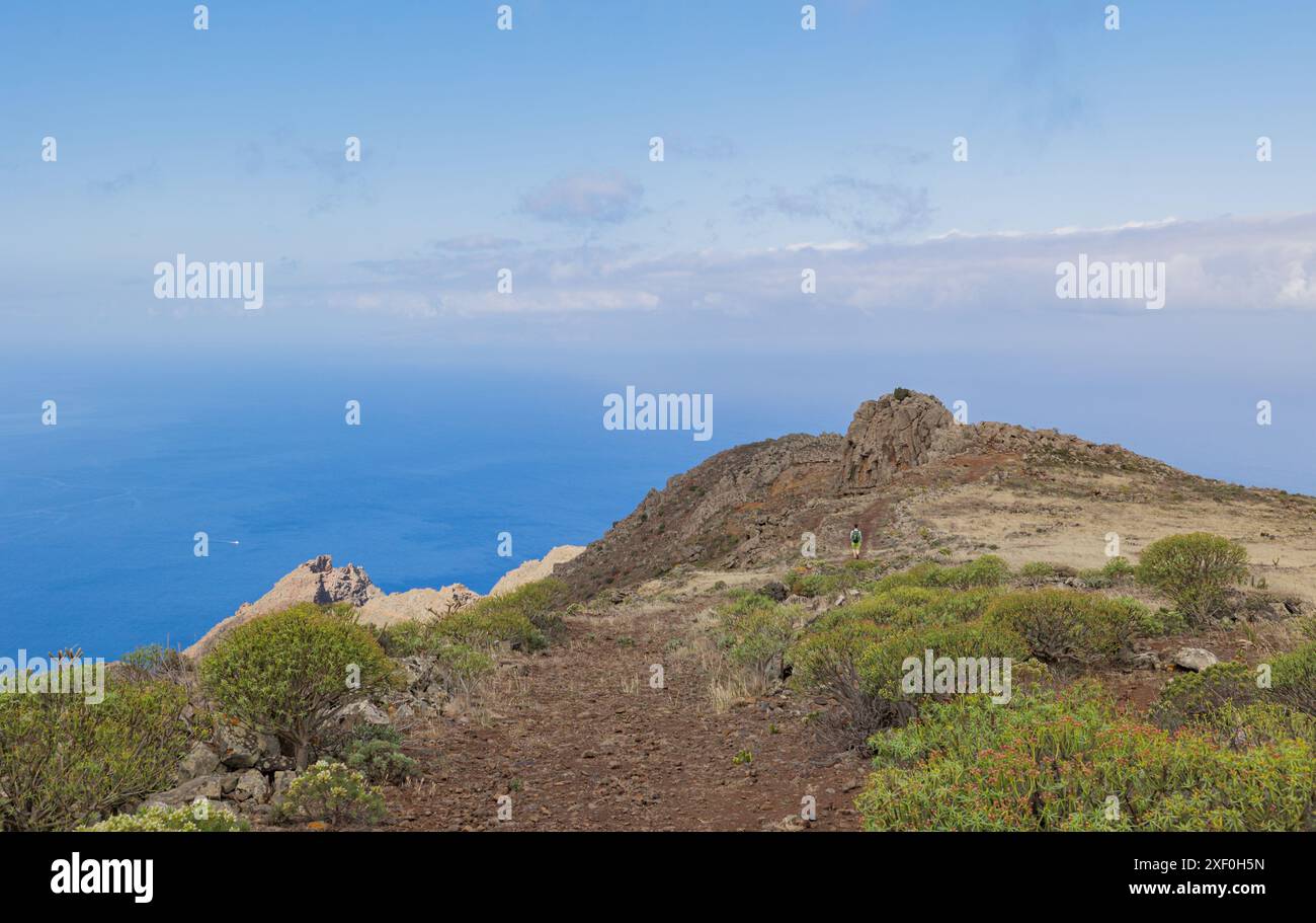 Views of the landscape during a hiking walk in the Teno Rural Park, in ...