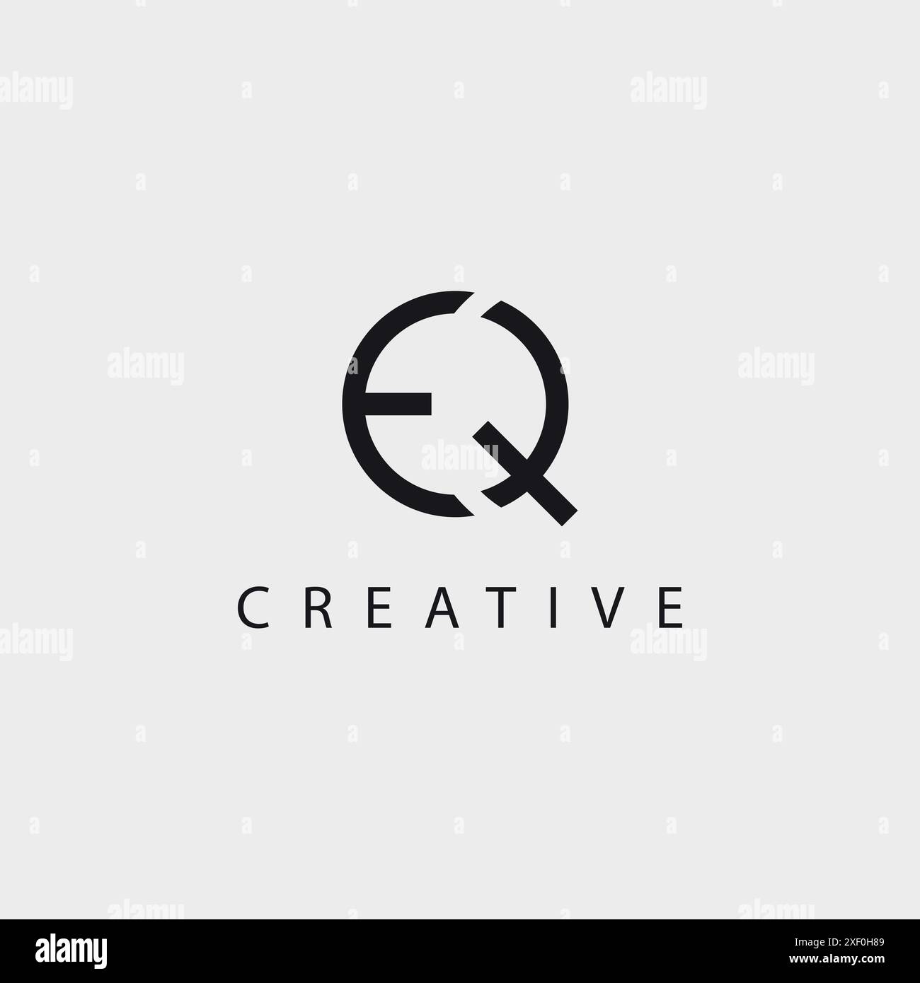 Initial letter EQ in black vector logo template Stock Vector Image ...