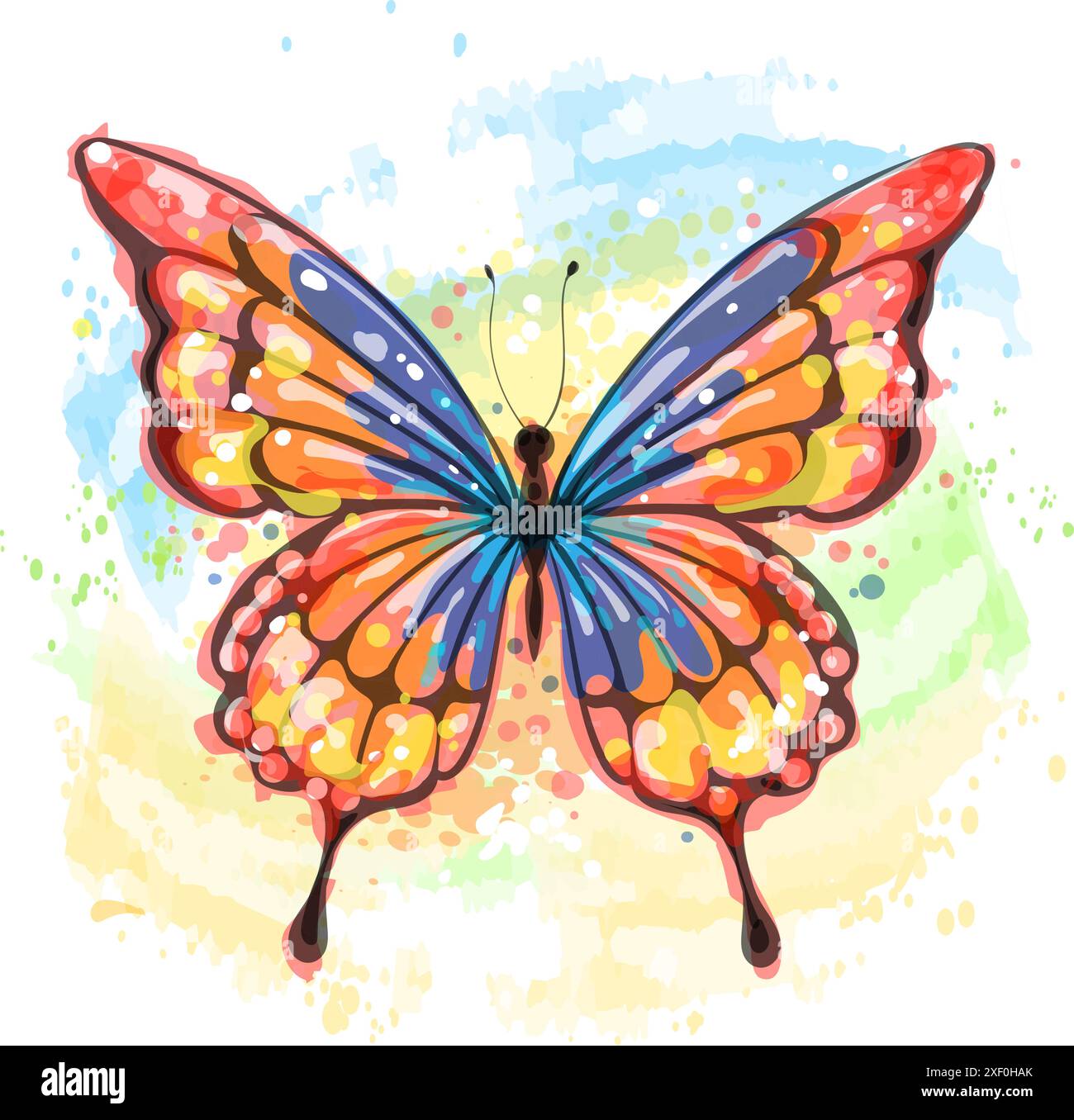 Butterfly watercolor colorful sketch Stock Vector Image & Art - Alamy