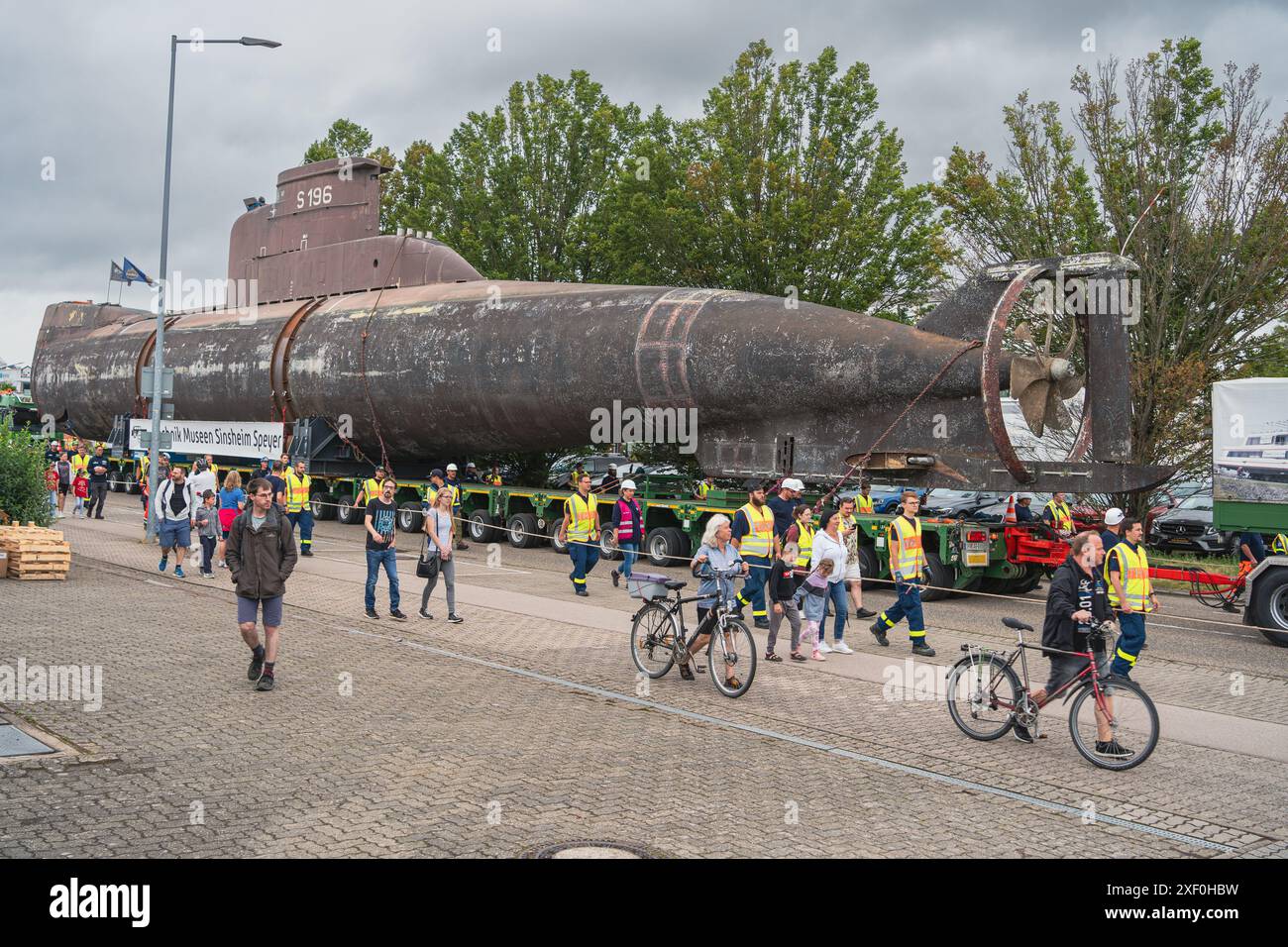 Speyer, Germany. 30th June, 2024. U17 submarine transport rolling ...
