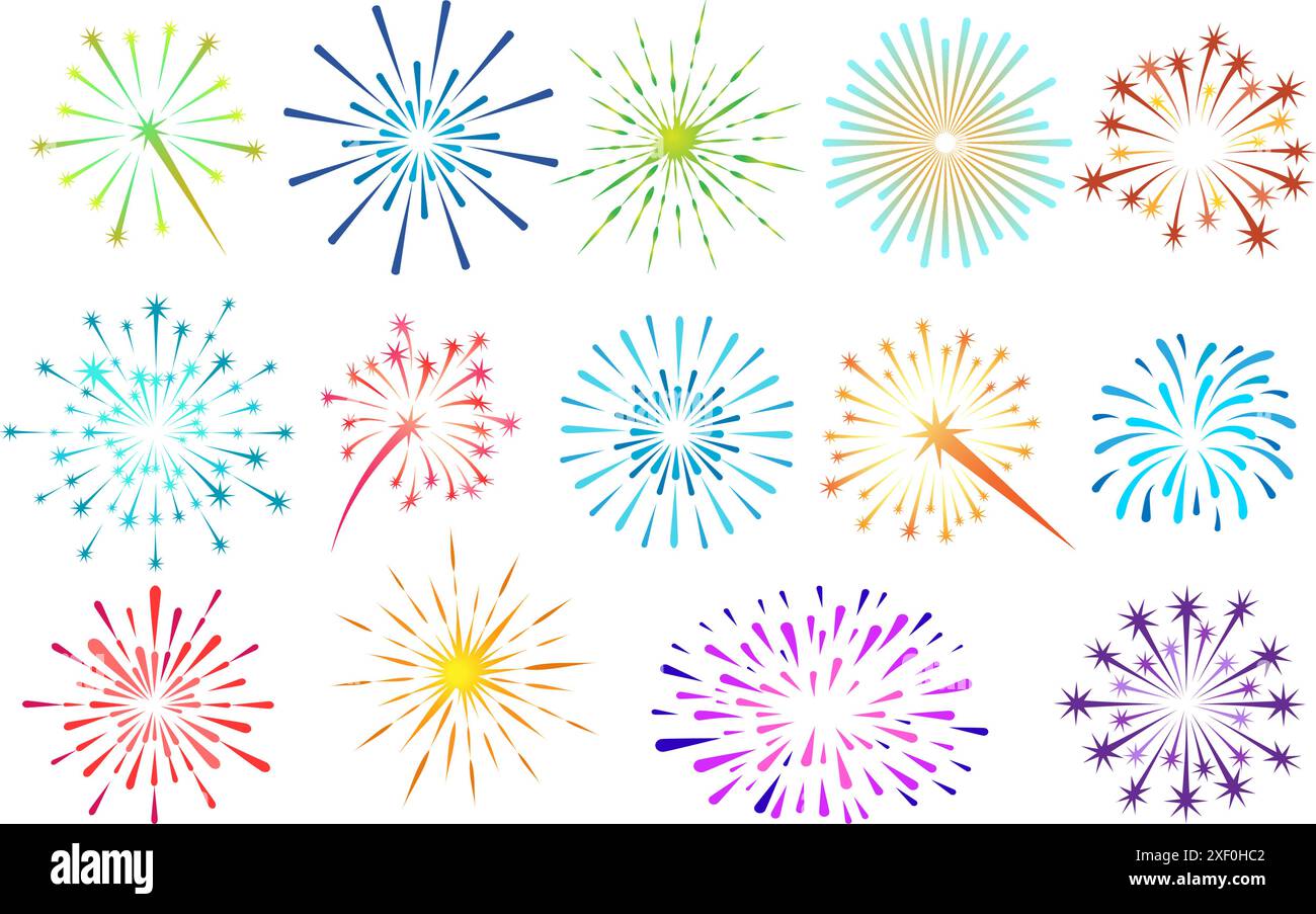 Cartoon fireworks set Stock Vector Image & Art - Alamy