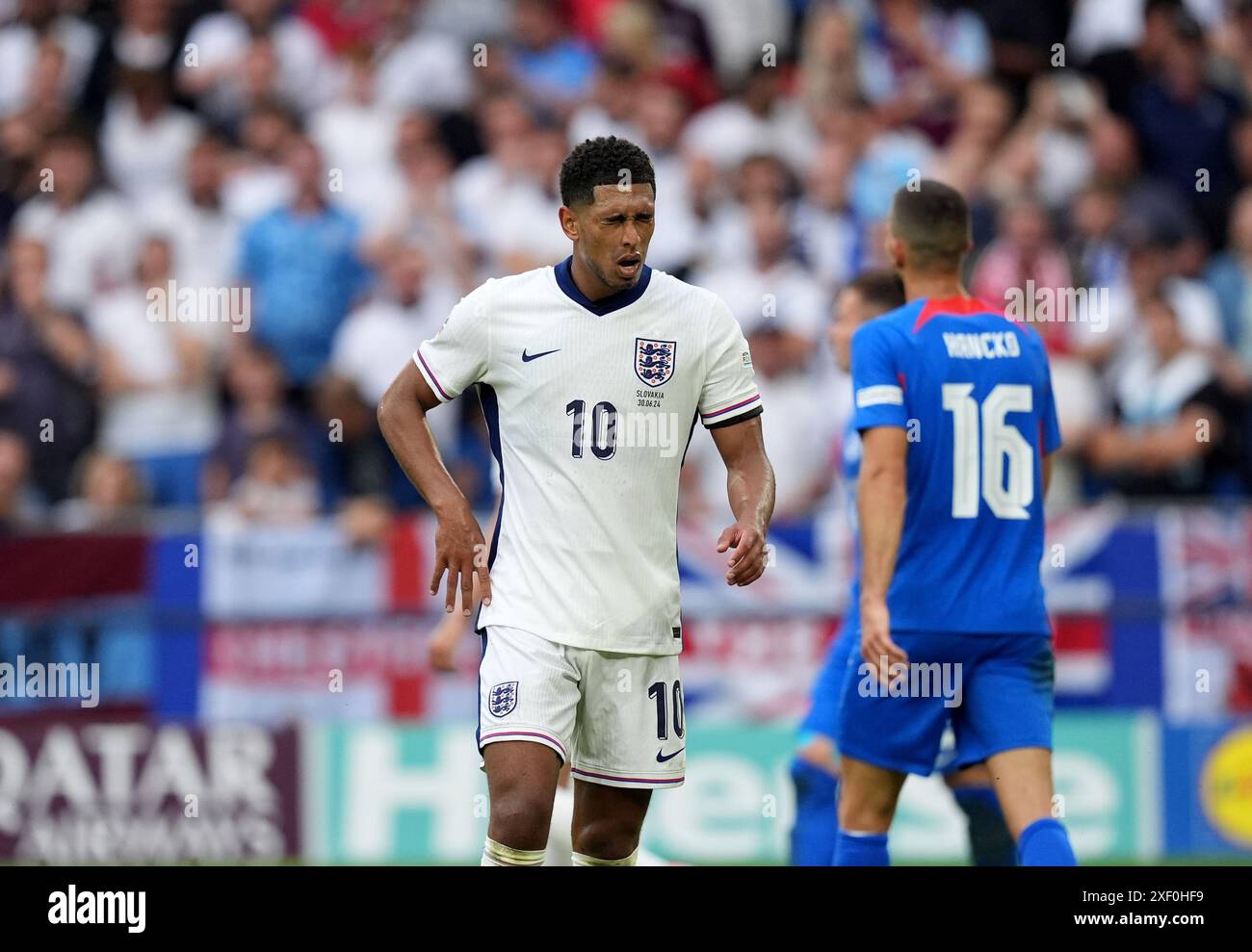 England's Jude Bellingham reacts after a missed chance during the UEFA ...